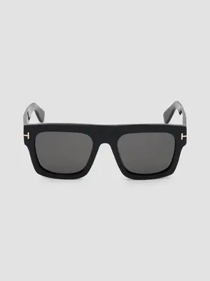 TOM FORD Fausto 53mm Rectangular Sunglasses - Black