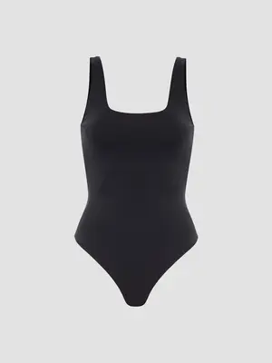 Good American Sculpting Modern Tank Bodysuit Black