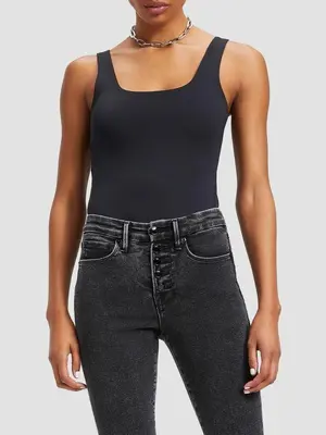 Good American Sculpting Modern Tank Bodysuit - Black