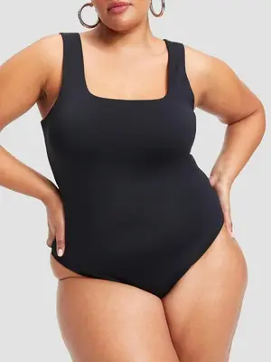 Good American Sculpting Modern Tank Bodysuit - Black
