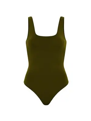 Good American Sculpting Modern Tank Bodysuit Fog