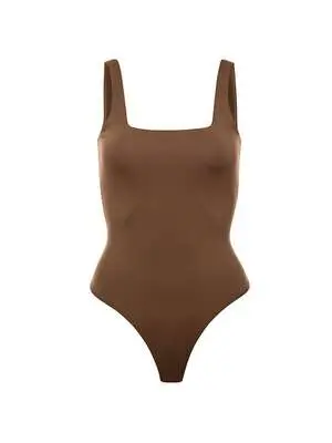 Good American Sculpting Modern Tank Bodysuit Light Mocha