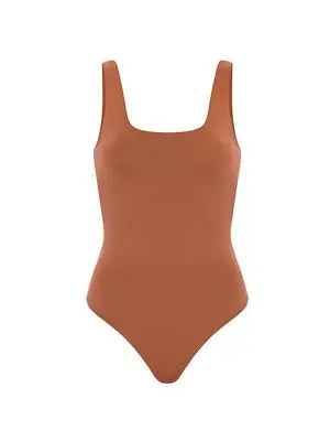 Good American Sculpting Modern Tank Bodysuit Rust