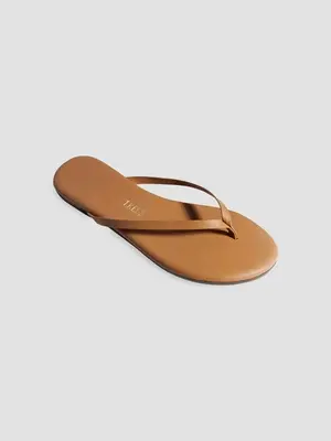 Tkees Foundations Matte Leather Flip Flops - Tan