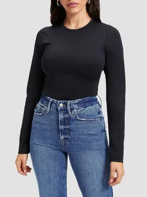 Good American Sculpting Crewneck Bodysuit - Black