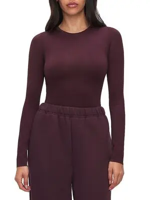 Good American Sculpting Crewneck Bodysuit Malbec