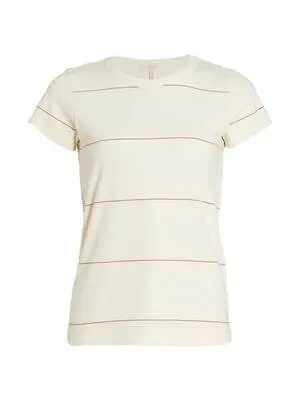 Rag & Bone Women's The Stripe Organic Cotton Tee - Black Multi  Rust Multi