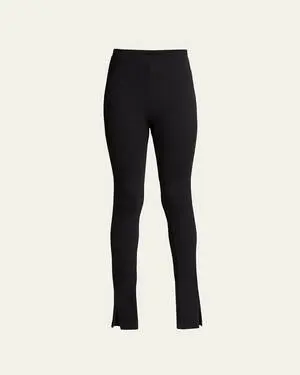 TOTEME Zip-cuff Viscose Leggings - Black