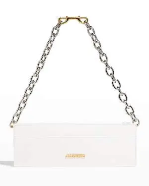 Jacquemus Le Ciuciu Leather Chain Shoulder Bag - White