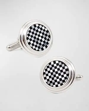 CUFFLINKS, INC. Onyx And Mother-of-pearl Checker Step - Black