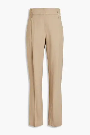 Brunello Cucinelli Slub Twill Straight-Leg Pants - Sand