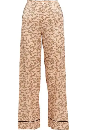 Agent Provocateur Catalyna Printed Silksatin Pajama Pants - Peach