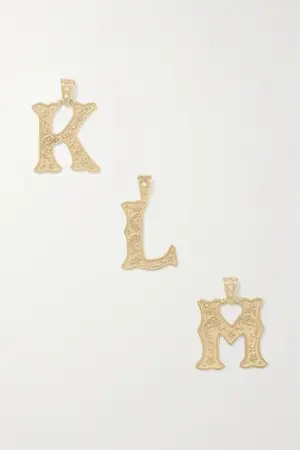 MARLO LAZ 14-karat Diamond Initial Pendant - Gold