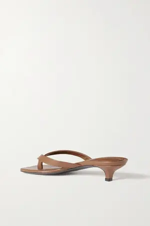 TOTEME Leather Flip Flops - Brown