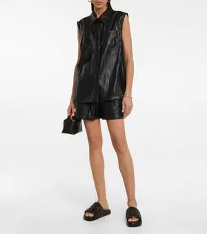 STAND STUDIO Hedda Faux Leather Shorts