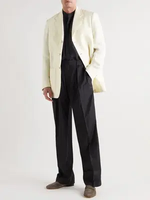 UMIT BENAN Double-breasted Linen Blazer