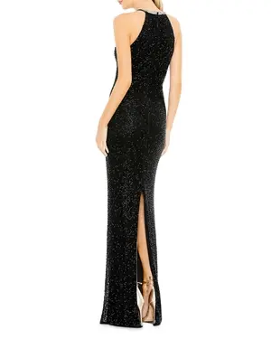 Mac Duggal Halterneck Sequin Gown