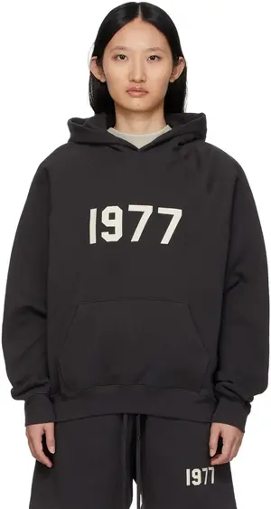 ESSENTIALS Essentials Black '1977' Hoodie - Iron