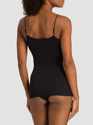Hanro Seamless & Padded Spaghetti-strap Cotton Cami - Black