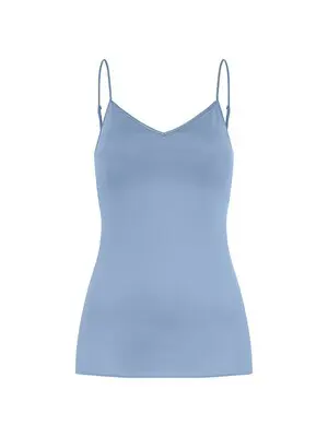 Hanro Seamless & Padded Spaghetti-strap Cotton Cami Blue Moon