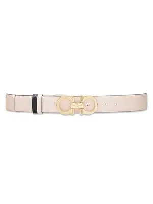FERRAGAMO Women's Reversible Classic Gancini Leather Belt - Pink Lemonade Pink Lemonade