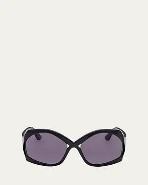 TOM FORD TOM FORD Cheyenne Butterfly Sunglasses Black Smoke