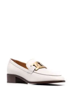 TOD'S Logo-plaque Leather Loafers