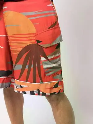 Palm Angels Graphic-print Cargo Shorts - Orange