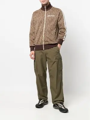 Palm Angels Leopard Jacquard Zipped Jacket - Neutrals