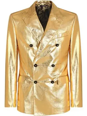 Dolce & Gabbana Metallic Double-breasted Blazer - Gold