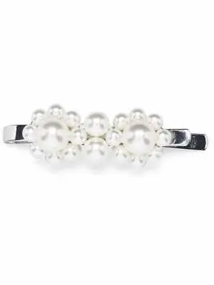 Simone Rocha Pearl Embellished Hair Clip - Silver