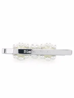 Simone Rocha Pearl Embellished Hair Clip - Silver