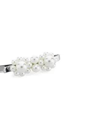 Simone Rocha Pearl Embellished Hair Clip - Silver