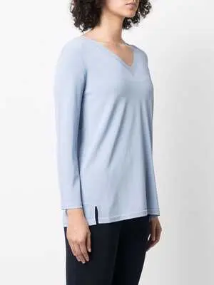 D.exterior V-neck Cropped-sleeve Jumper