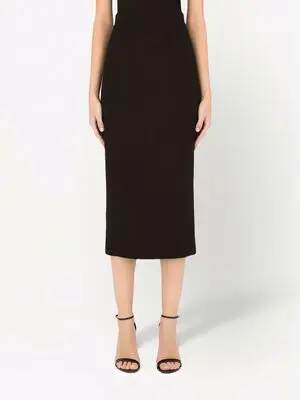 Dolce & Gabbana Wool Pencil Skirt - Black