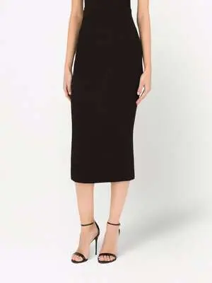 Dolce & Gabbana Wool Pencil Skirt - Black