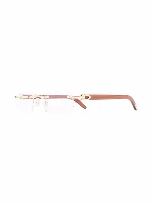 Cartier Rimless Square-frame Glasses - Brown