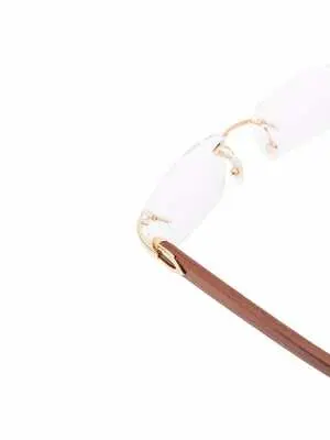 Cartier Rimless Square-frame Glasses - Brown