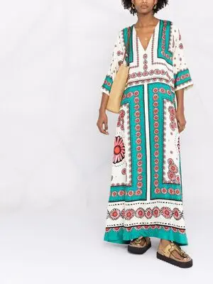 La DoubleJ Muumuu Floral-print Dress - Green