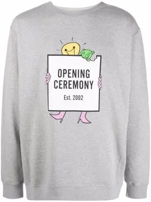 Opening Ceremony Box-logo Print Hoodie - Grey