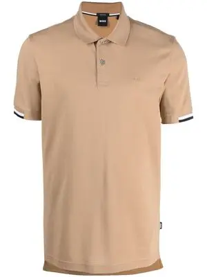 BOSS Stripe-trimmed Polo Shirt - Neutrals