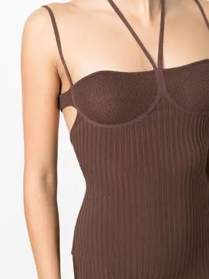 ANDREĀDAMO Halterneck Fitted Dress