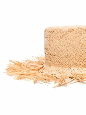 Red Valentino Flat Crown Straw Hat