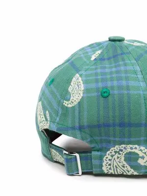 424 Checked Logo-embroidered Cap