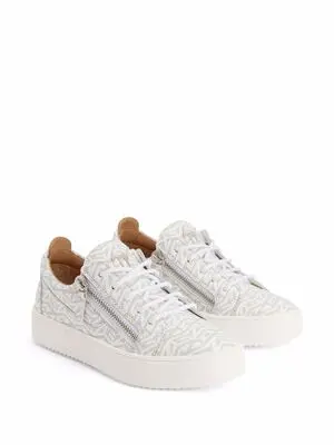 GIUSEPPE ZANOTTI Gail Monogram Sneakers - White