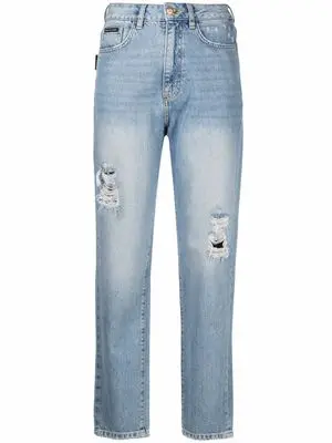 Philipp Plein Cropped Boyfriend Jeans