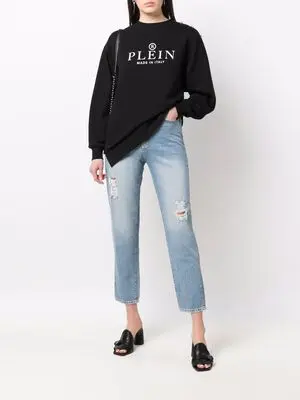 Philipp Plein Cropped Boyfriend Jeans