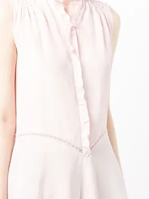 Shiatzy Chen Silk Ruffle-detail Sleeveless Blouse - Pink