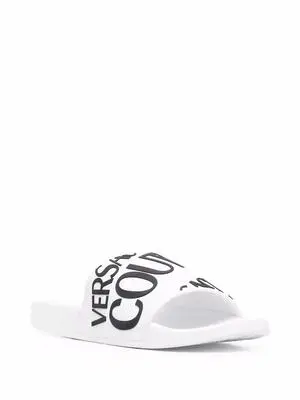 Versace Diagonal Logo Flat Slides