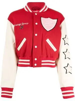 HTC LOS ANGELES Multi-patch Varsity Jacket - Red